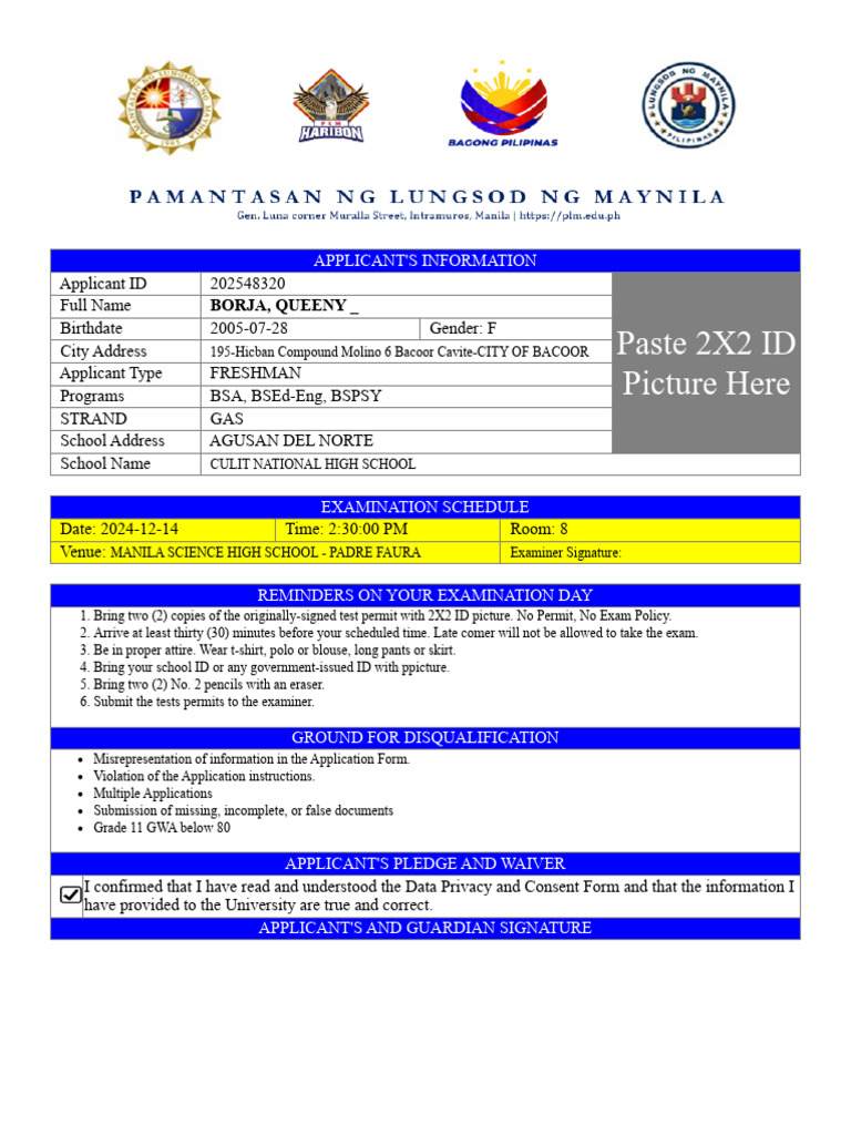 PLMAT Test Permitqueen. | PDF