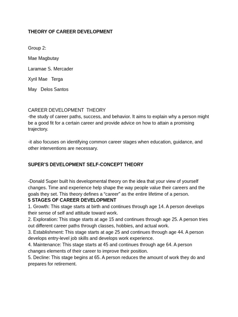 Group 2 Theory-Of-Career-Development-Group2-3 | PDF
