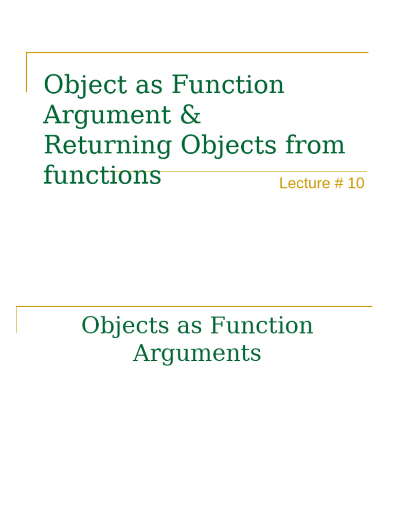 OOP (Objects As Arguments) | PDF