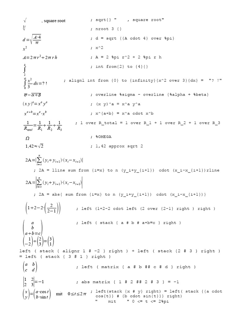 080 FormulaeEditor CollectionOfExamles | PDF | Mathematics ...