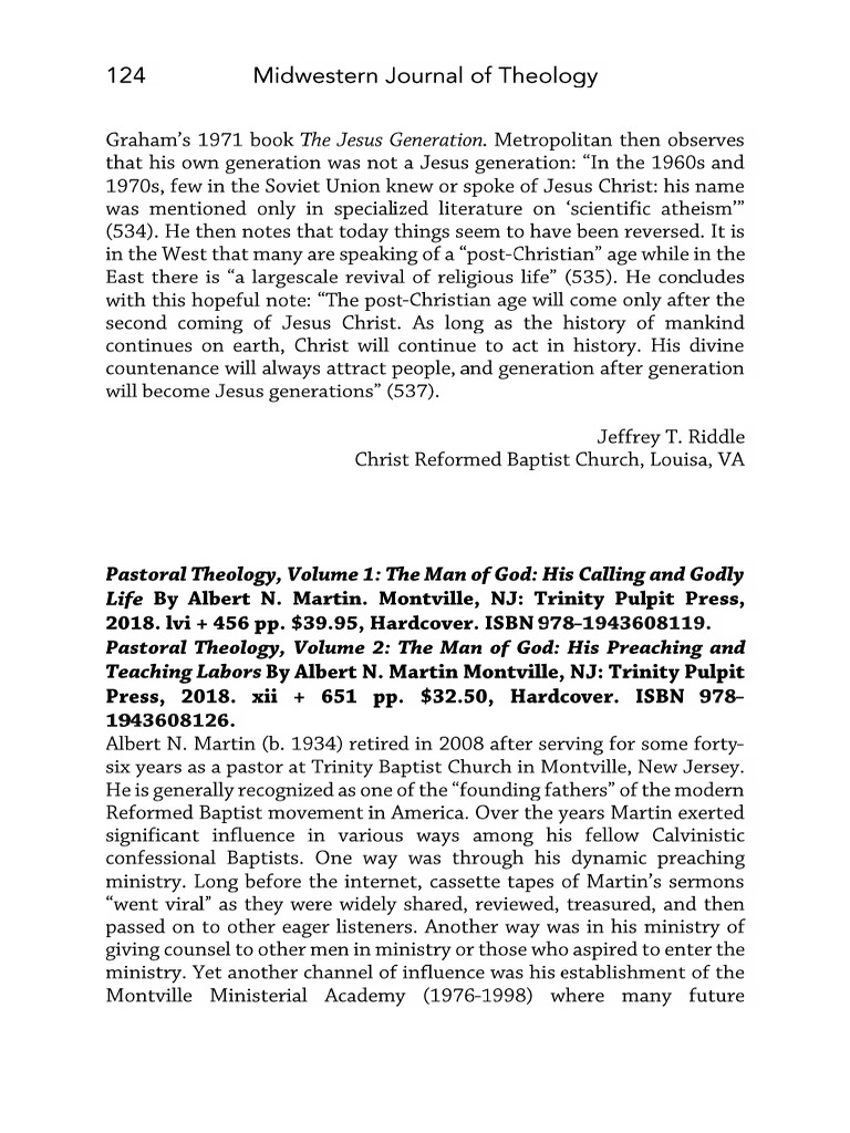 Book Review Albert N Martin Pastoral The | PDF