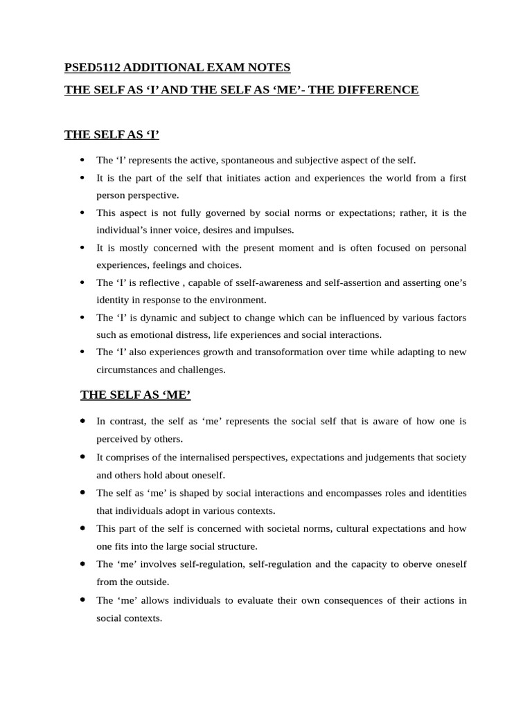 Psed5112 Additional Exam Notes | PDF | Well Being | Goal