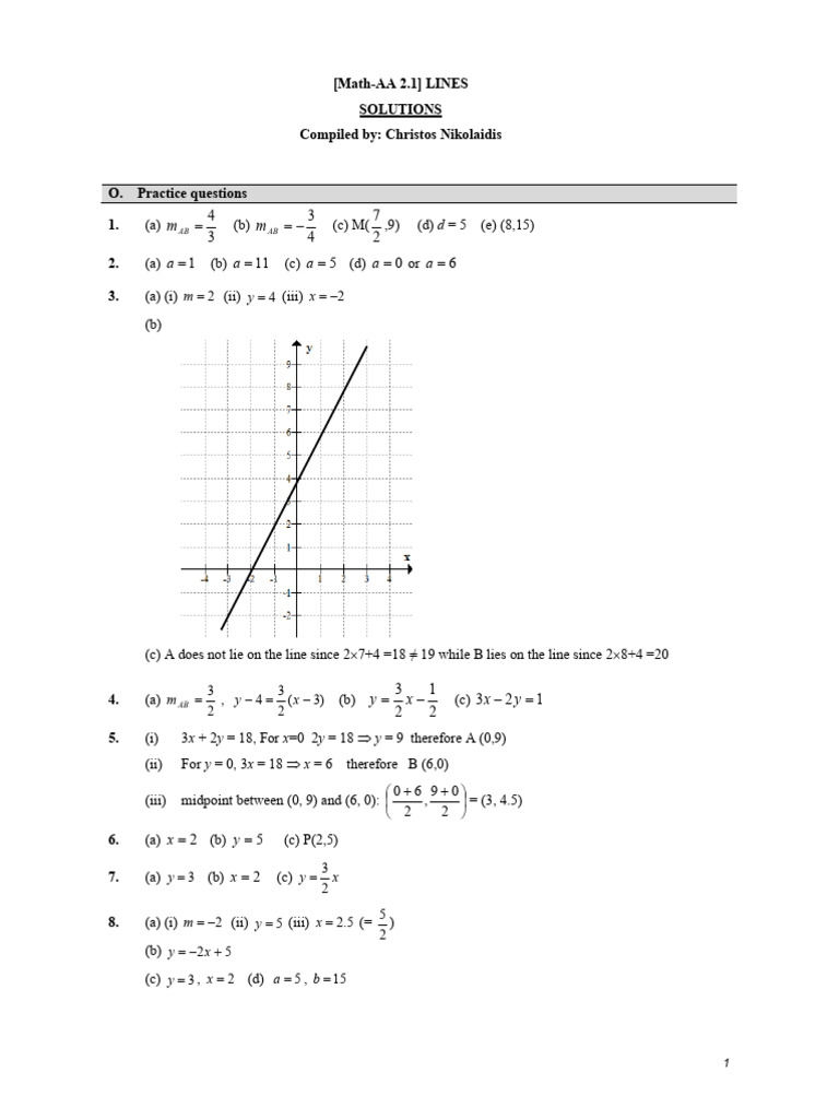 (Math-AA 2.1) LINES - Solutions | PDF | Teaching Methods & Materials