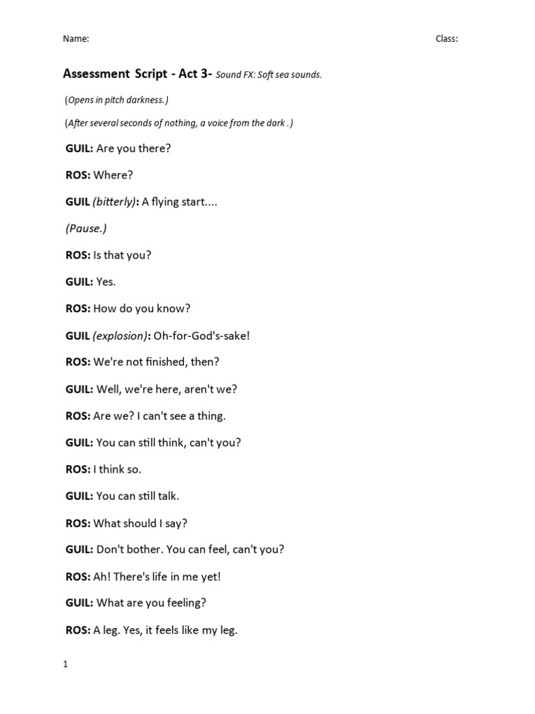 "Rosencrantz & Guildenstern Dialogue" | PDF | Foreign Language Studies | Art