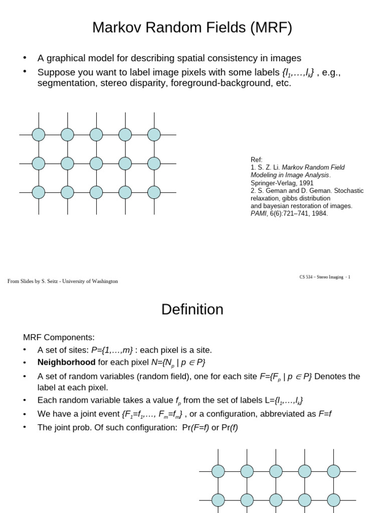 Markov Random Fields Mrf Pdf Image Segmentation Theoretical Computer Science