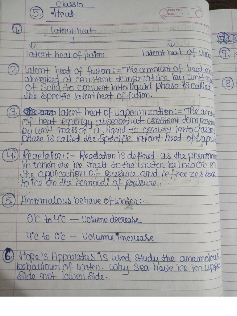 Class 10 Heat Notes | PDF