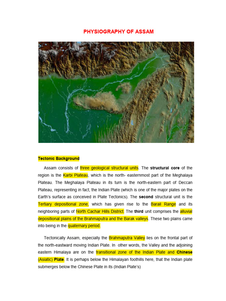 Physiography of Assam | PDF | Himalayas | Erosion