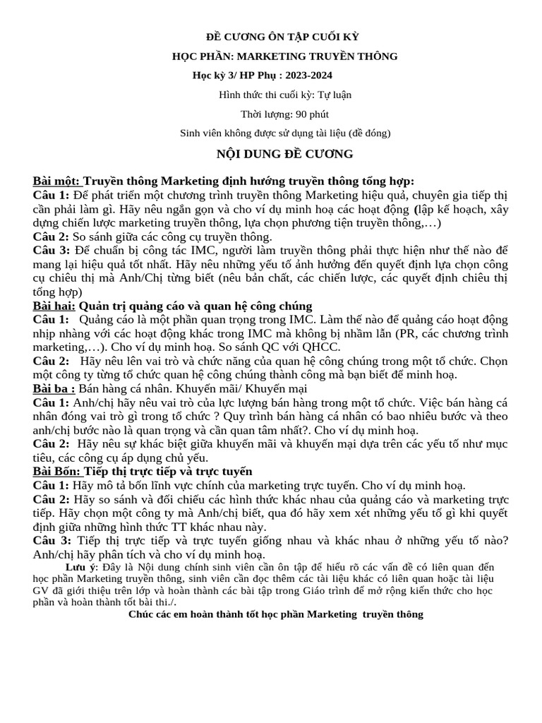 Đcot CK Matt HK3 23 24 | PDF