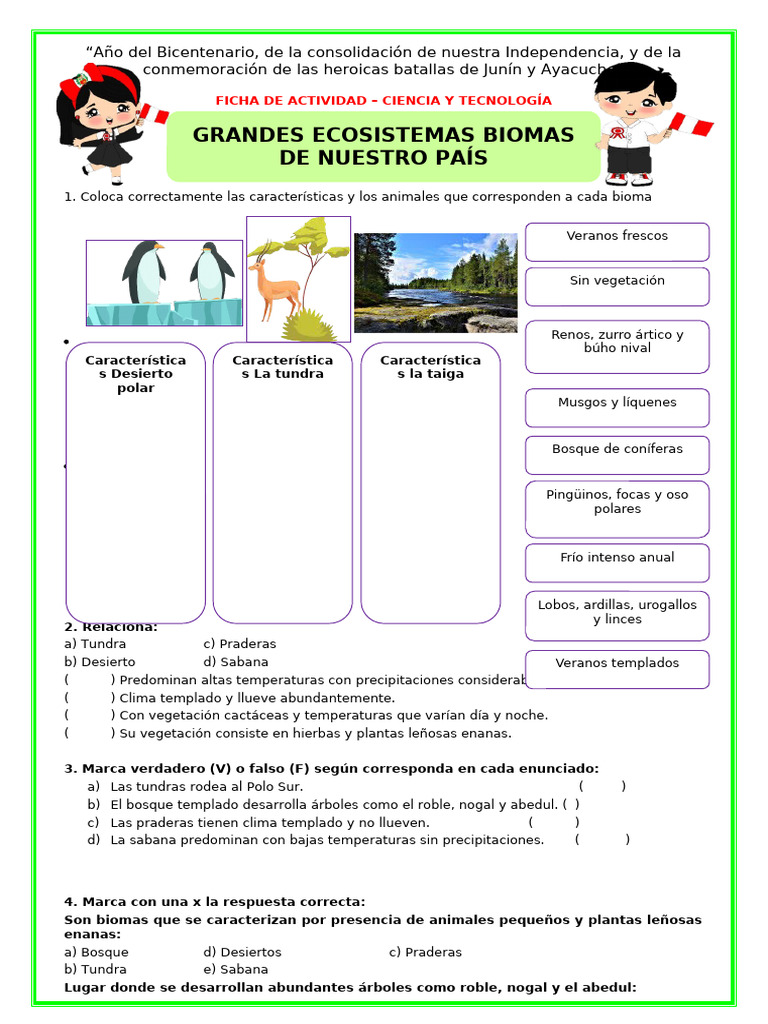 Ficha - Viern-Cyt-Grandes Ecosistemas Biomas de Nuestro País | PDF ...