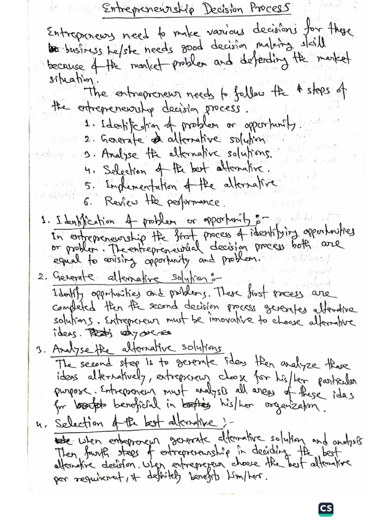 Entrepreneurship Decision Process | PDF