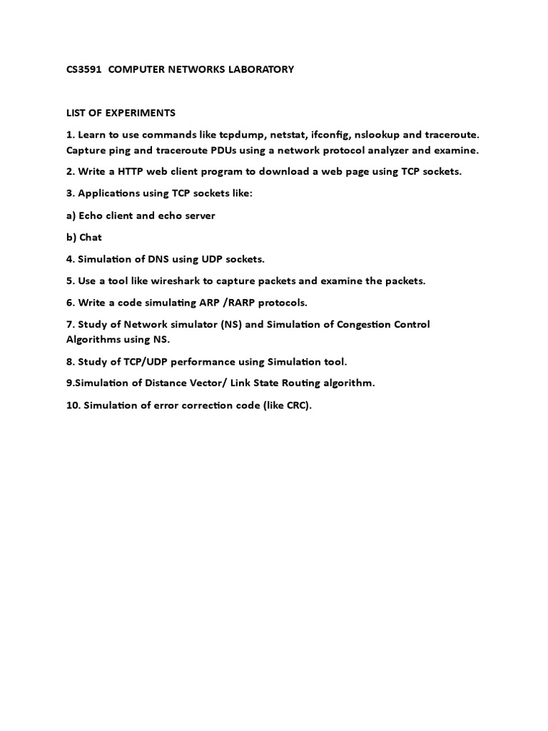 CN Lab Manual | PDF | Transmission Control Protocol | Routing