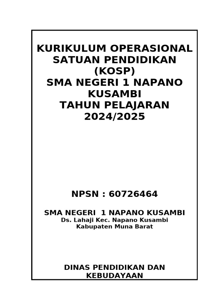 Kosp 2024-2025 | PDF | Karier & Perkembangan