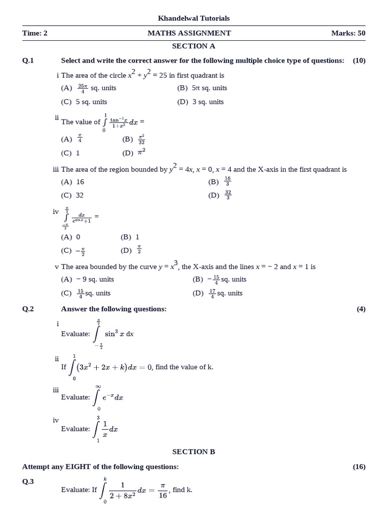 Maths Assignment | PDF | Analytic Geometry | Geometry Maths Assignment | PDF | Analytic Geometry | Geometry