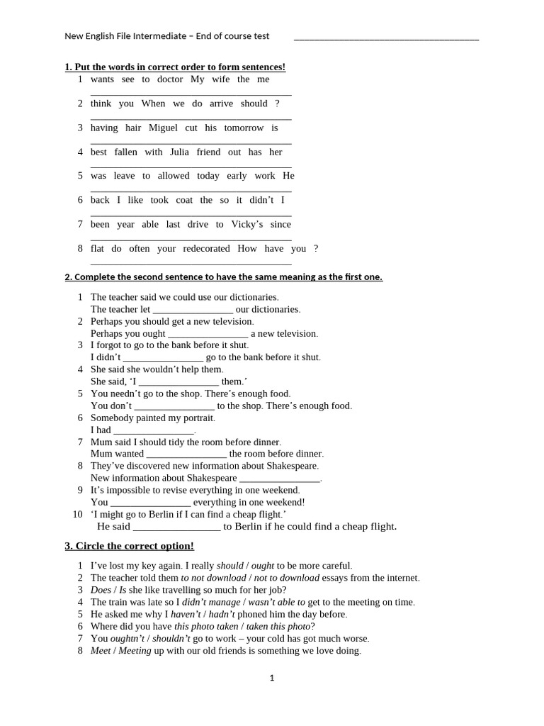 end of course test | PDF