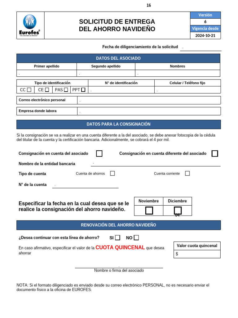 Solicitud Entrega Ahorro Navideño | PDF | Industrias de servicio