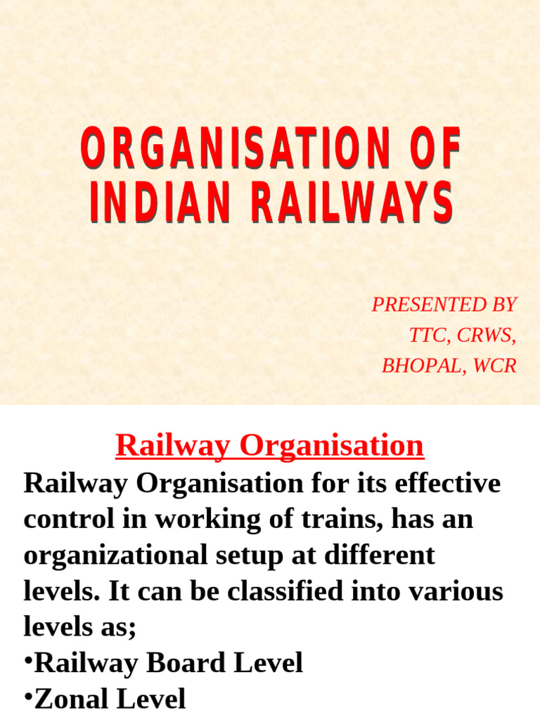Organisation of Indian Railways - Hindi | PDF | Rail Transport | Land ...