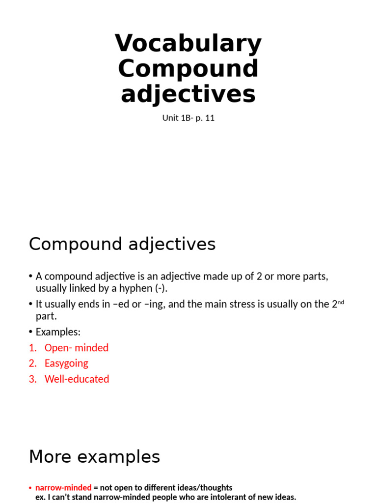 Compound Adjectives | PDF