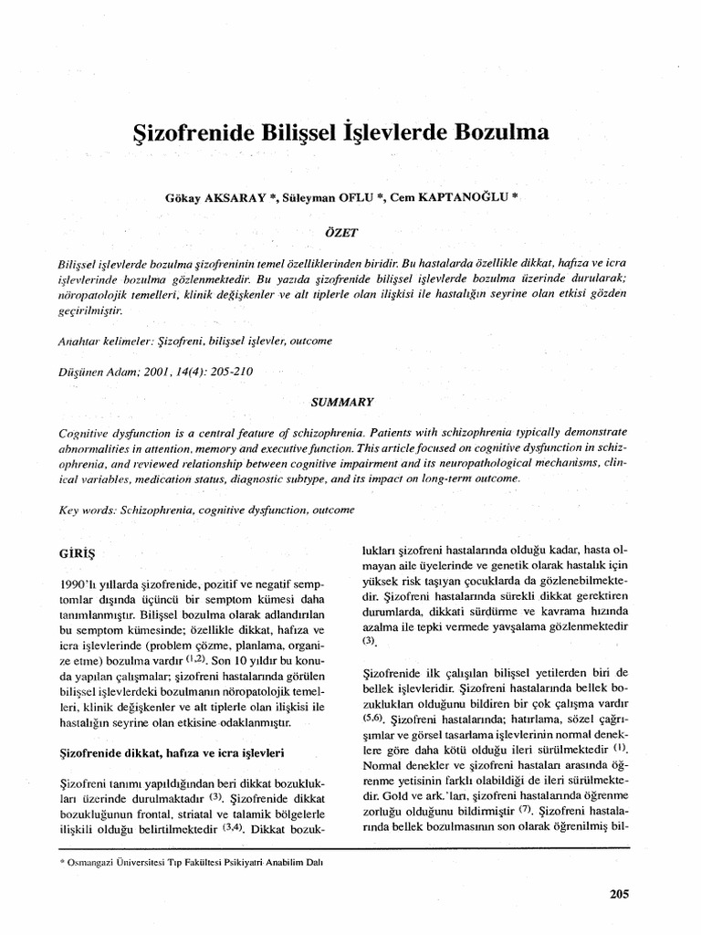 Pecya: Izofrenide Bili Sel Levlerde Bozulma | PDF