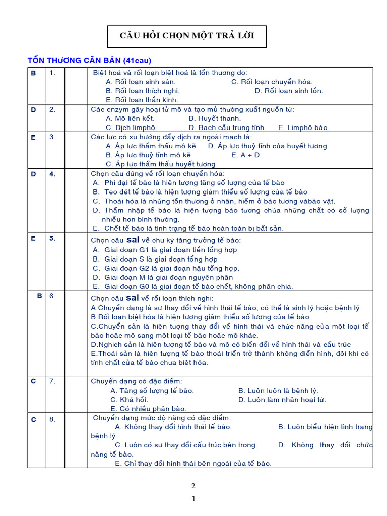 TRẮC NGHIỆM GPB (YDS) | PDF