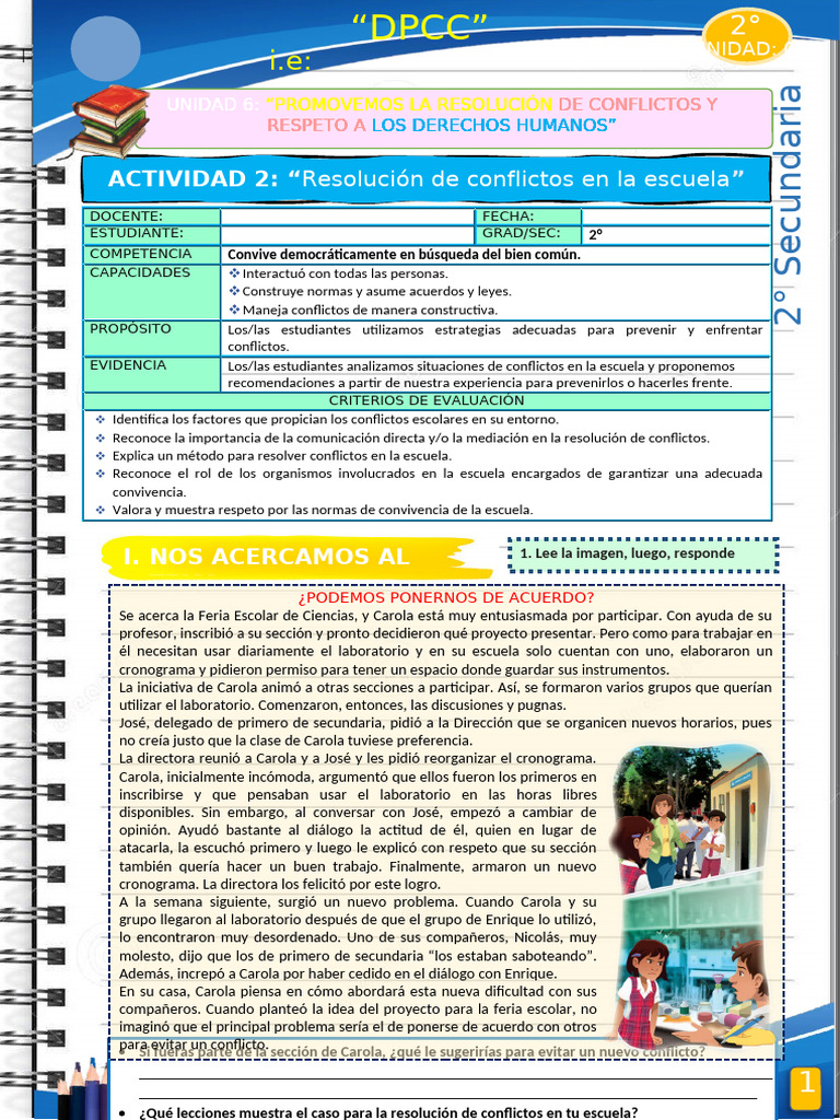 2° DPCC - Actv.02-Unid.6 2023 | PDF | Escuelas | Familia