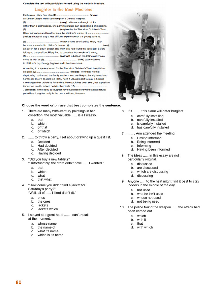 English Exercises On Participle Clauses | PDF