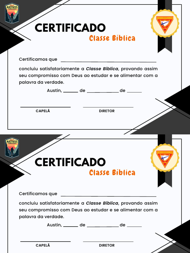 Cópia de Certificado Classe Bíblica 2024 | PDF