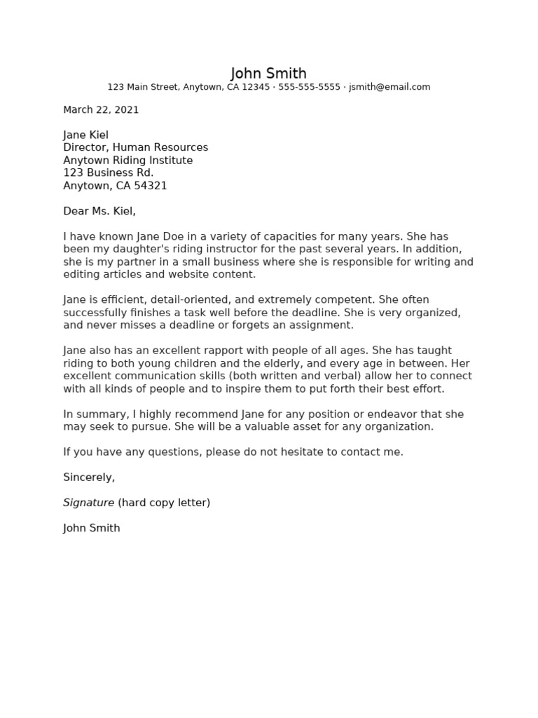 Character Reference Letters | PDF | Self-Improvement