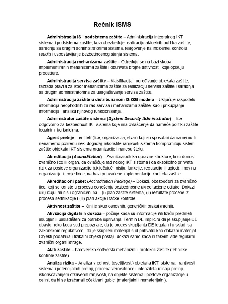 Rečnik Isms | PDF