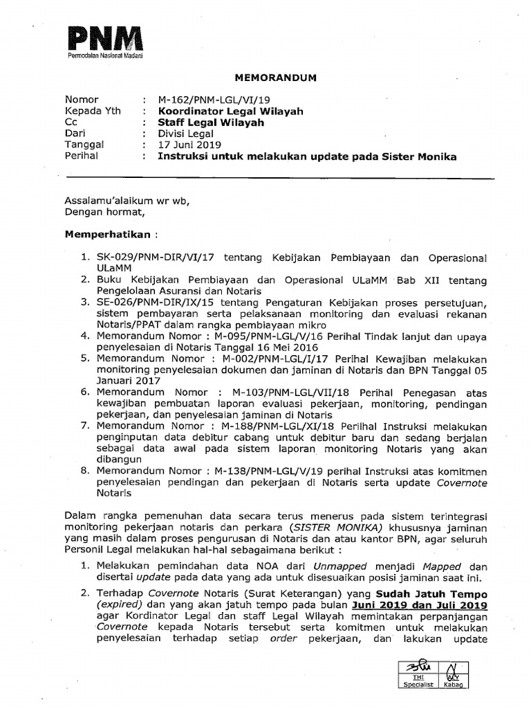 M-162 Memo Monitoring Simon | PDF