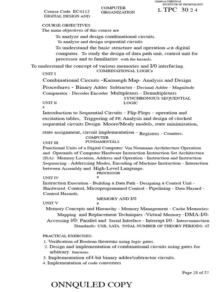 Syllabus | PDF | Central Processing Unit | Office Equipment