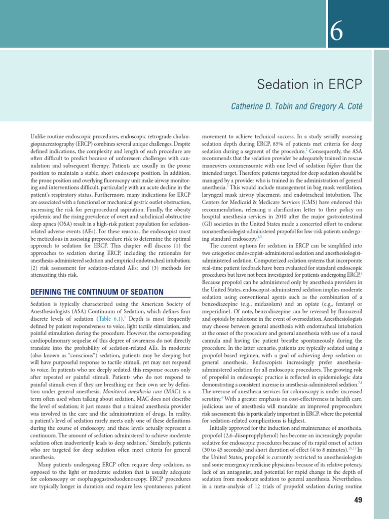 6 - Sedación en CPRE | PDF | Anesthesia | Medicine