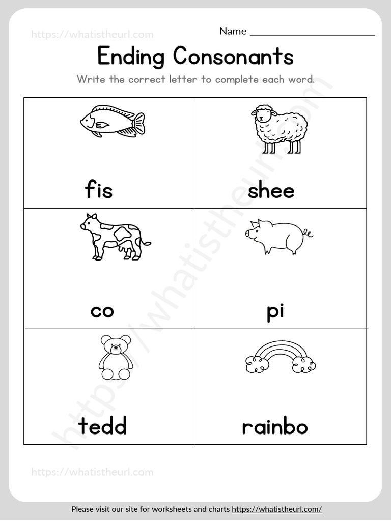 Ending Consonants Write 2 | PDF | Language Arts & Discipline | Foreign ...