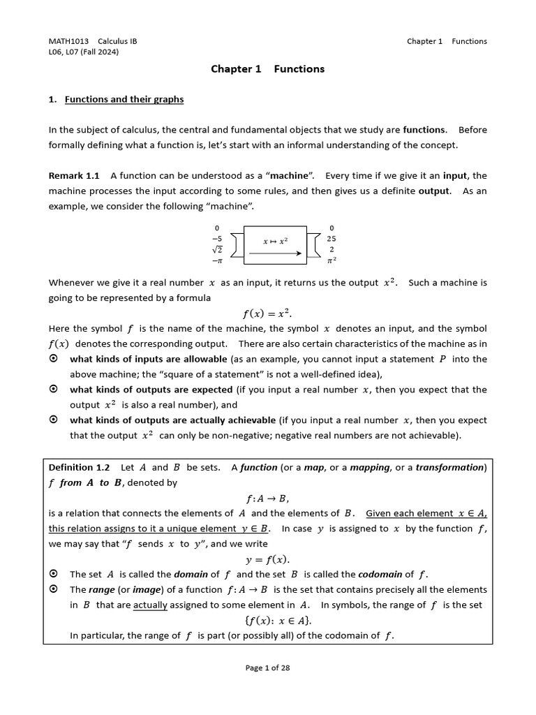 1013 Note 1 | PDF | Function (Mathematics) | Polynomial