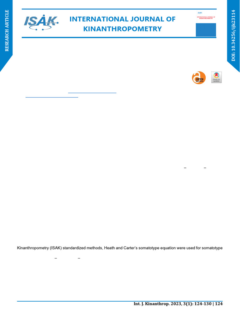 International Journal of Kinanthropometry: Anthropometric ...