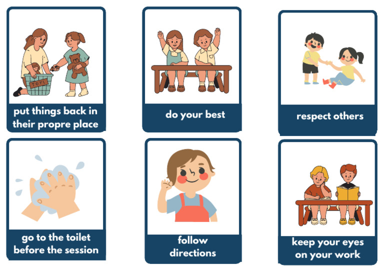 Actions Good Behaviour Flashcards in Colorful Illustrative Style | PDF ...