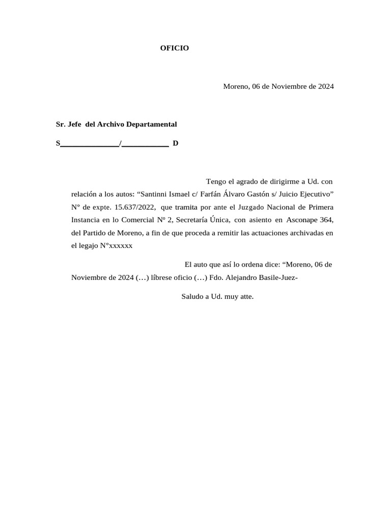 Oficio de Remision de Expediente | PDF