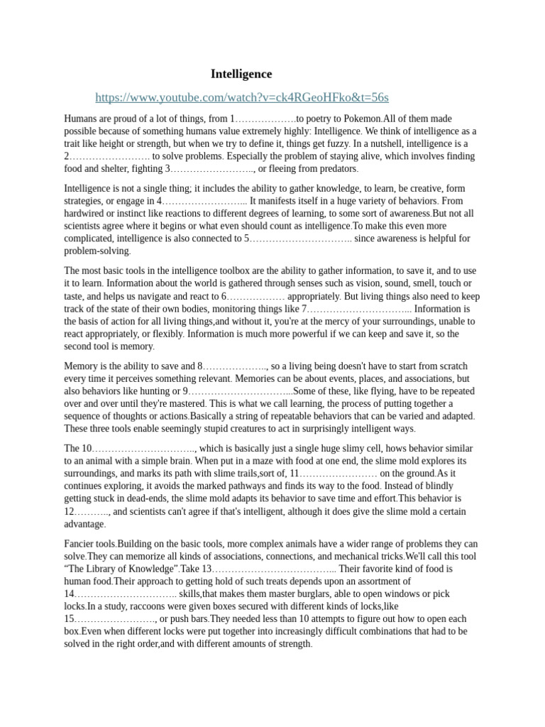 Authentic Listening - Intelligence | PDF | Intelligence | Memory