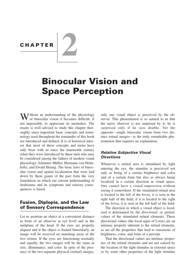 Binocular Vision and Space Perception | PDF | Visual Perception | Retina