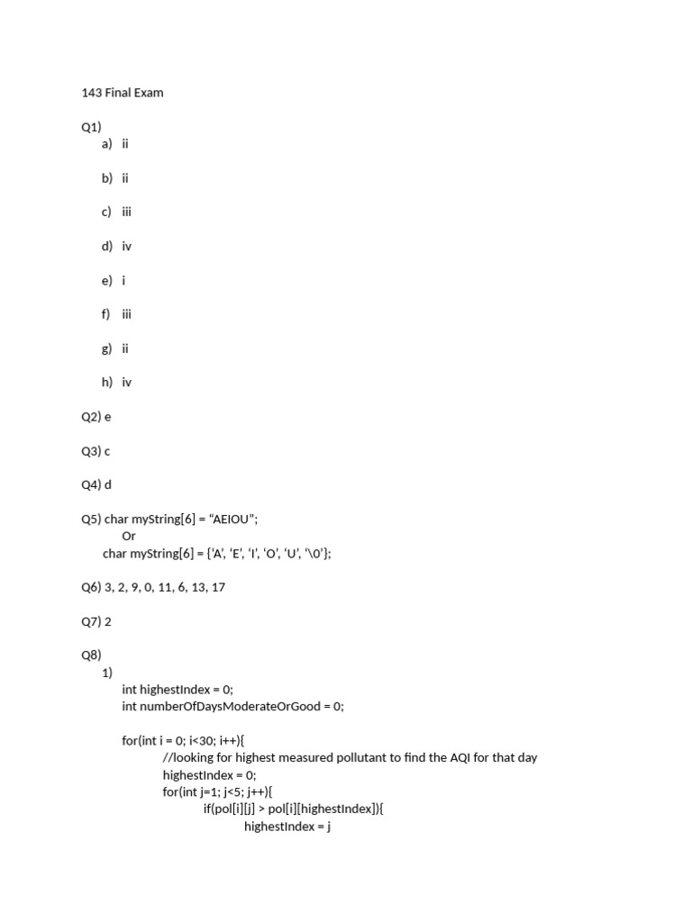 143 Final Exam | PDF | Algorithms | Software Engineering
