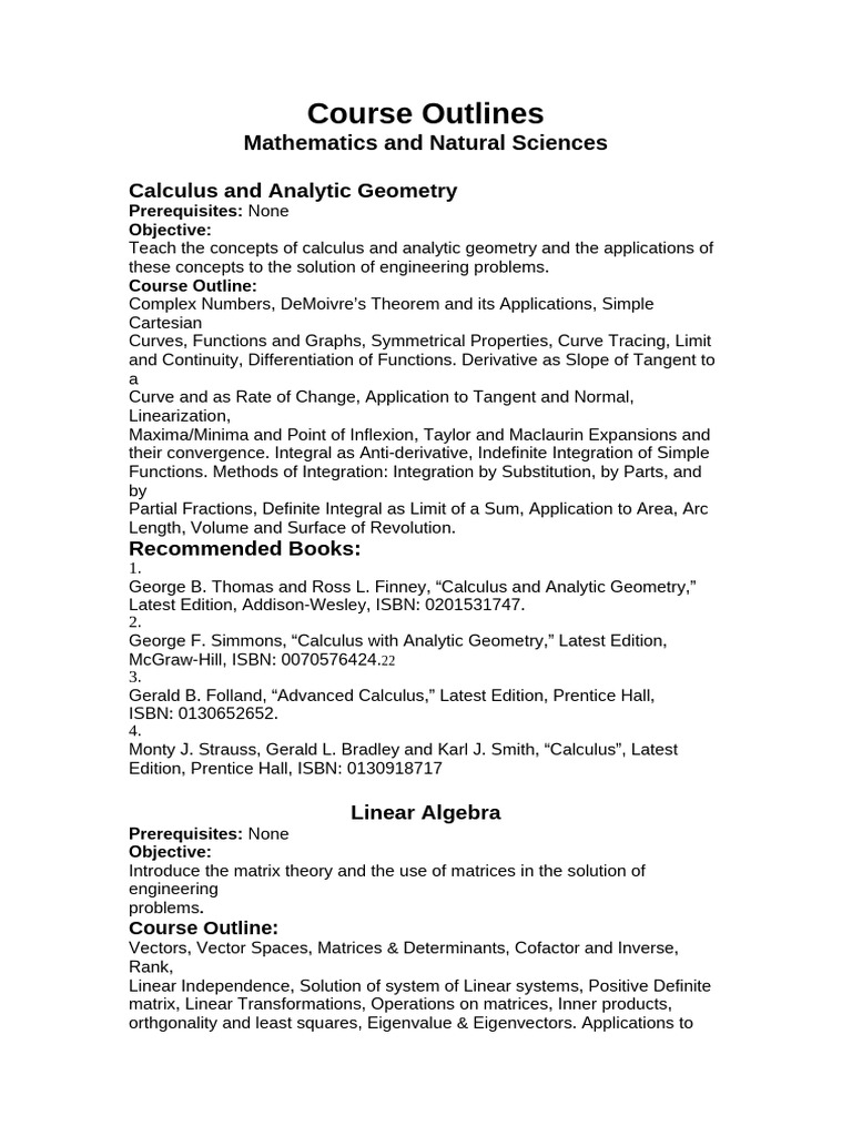 Course Descriptions | PDF | Electric Motor | Equations