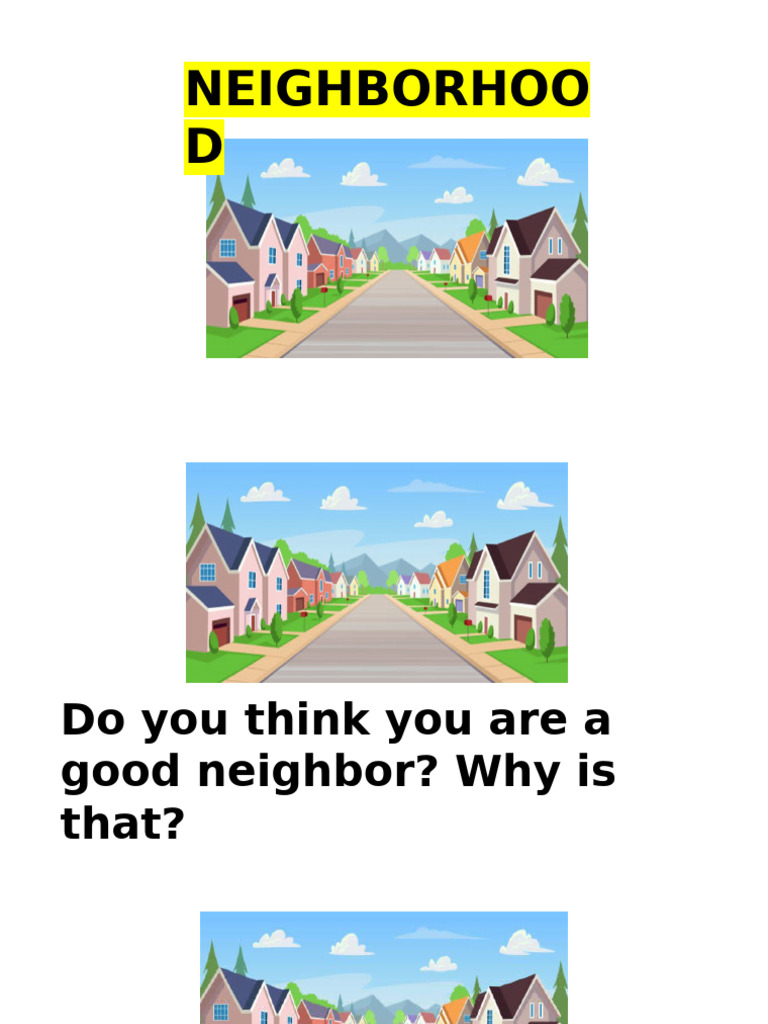 Lesson 20 Neighborhood | PDF