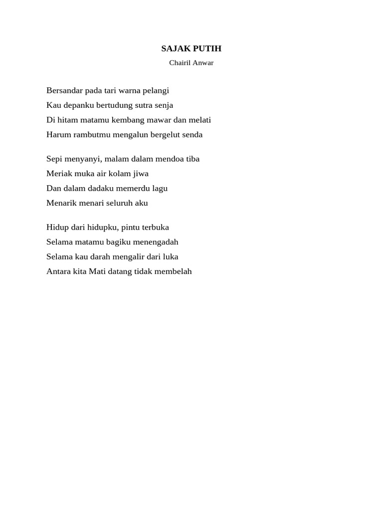 Sajak Putih | PDF