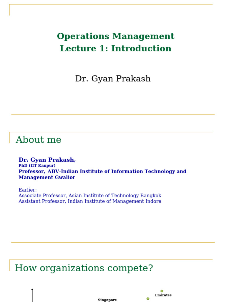 Lecture 1 Intorduction To Operations | PDF | Operations Management ...