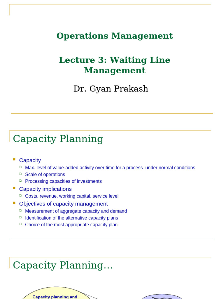 Lecture 3 Waiting Time Management | PDF | Applied Mathematics | Operations Research