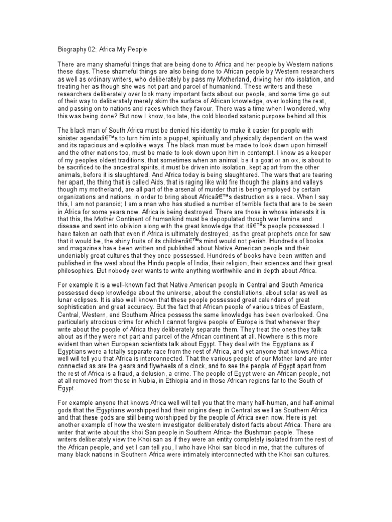 Credo Mutwa Biography 02 Africa My People | PDF | Hutu | Africa