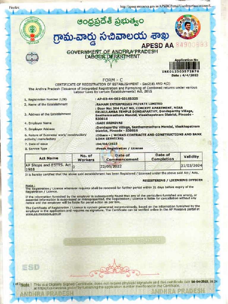 Labour Certificate | PDF