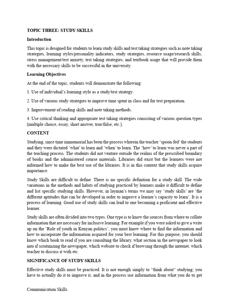 Study Skills | PDF | Study Skills | Learning Study Skills | PDF | Study Skills | Learning