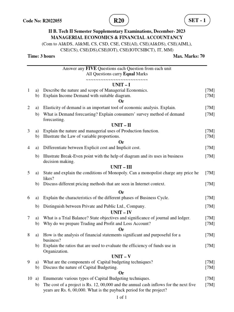 MEFA Exam Questions December 2023 | PDF | Demand | Supply (Economics)
