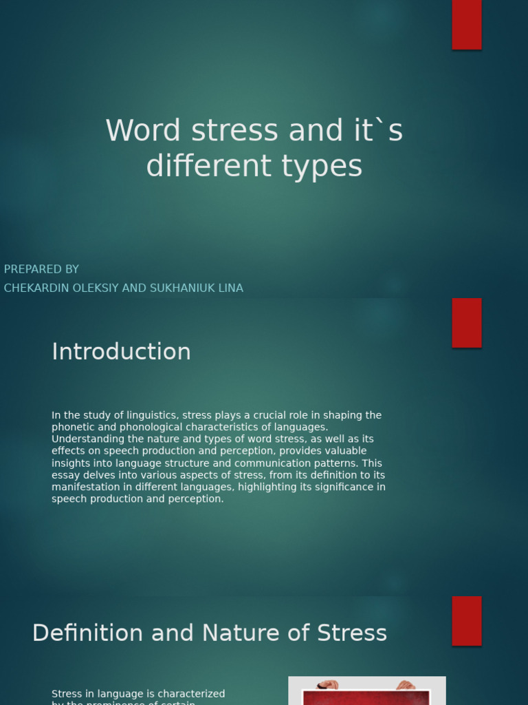 Word Stress and It's Different Types | PDF | Stress (Linguistics) | Word