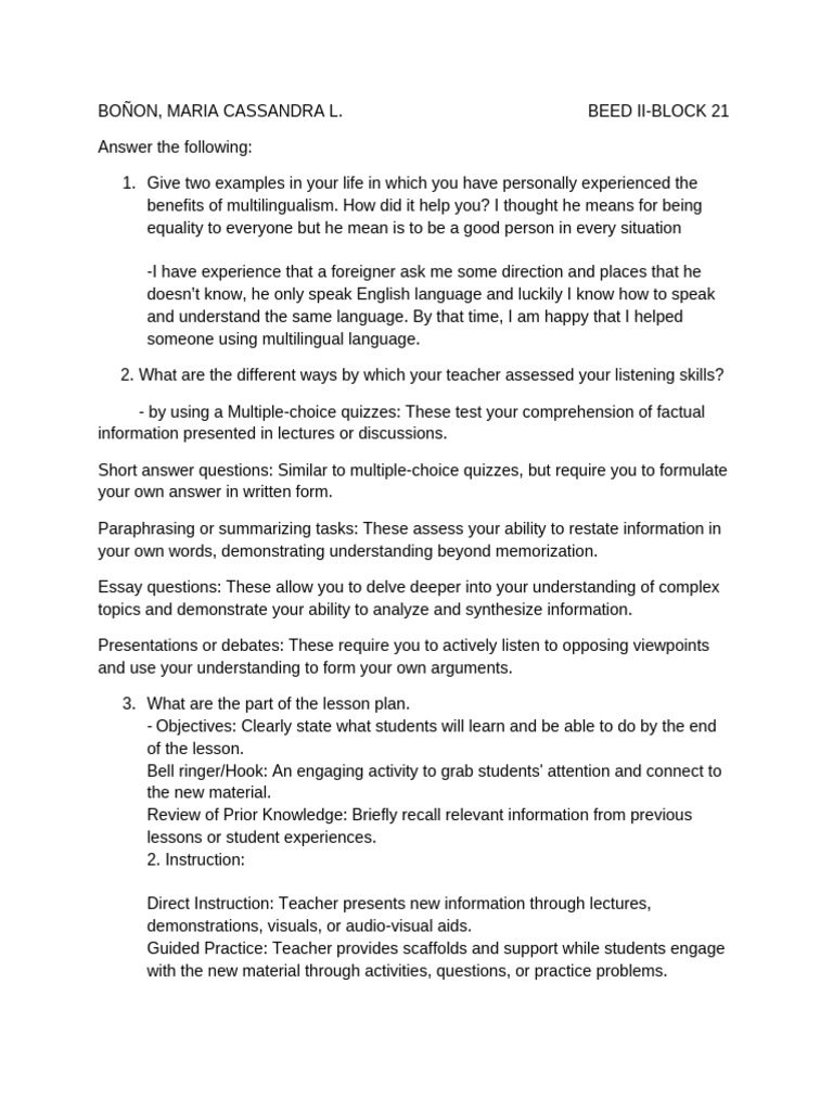 Summative Cass | PDF | Learning | Second Language